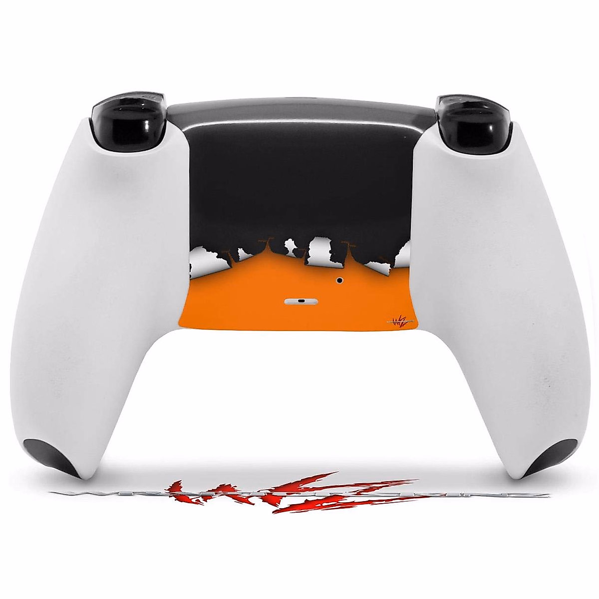 WraptorSkinz Skin Wrap compatible with Sony PS5 DualSense Controller Ripped Colors Black Orange (CONTROLLER NOT INCLUDED)