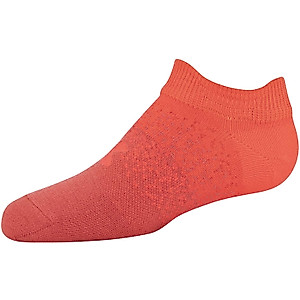 Under Armour Essential No Show Socks, 6-pair, White Daiquiri Red Assorted, Shoe Size: Youth 13.5K-4Y