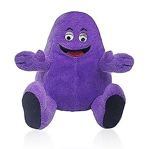Hashibira Grimace Shake Yellow Hat Plush Toy Plushie Stuffed Animal Toy Game Doll Toy Christmas Stuffed Doll Birthday Gift for Kids Children (A)