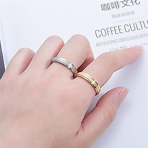 PAURO Unisex Stainless Steel Matte Finished Ring Engagement Promise Wedding Band 4MM Gold Size 10