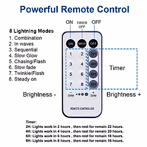 WATERGLIDE 1000 LED Christmas String Lights, 328 FT Green Wire LED Decorative Fairy Lights with Remote & 8 Modes, Waterproof for Outdoor Xmas Holiday Party Garden Wedding Home Decor, Cool White