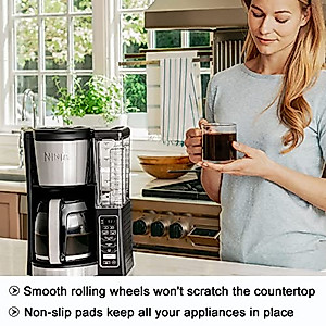 Kitchen Appliance Sliding Tray - Coffee Maker Sliding Caddy with Rolling Wheels Under Cabinet Countertop Storage Organizer Moving Slider Extra Wide for Kitchenaid Stand Mixer Air Fryer Toaster Blender