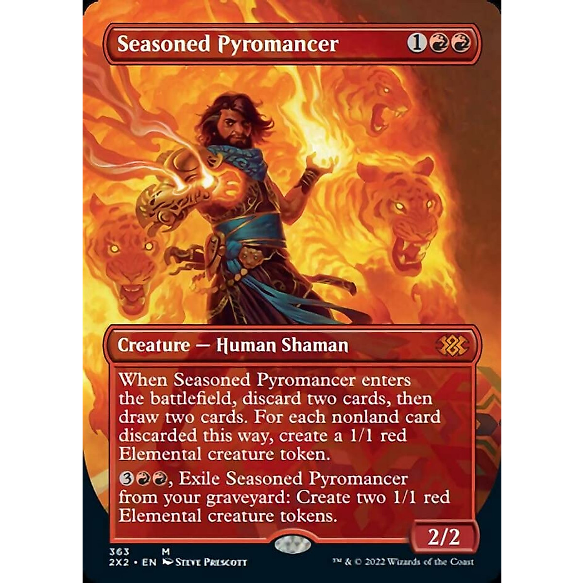 Magic: the Gathering - Seasoned Pyromancer (363) - Borderless - Double Masters 2022
