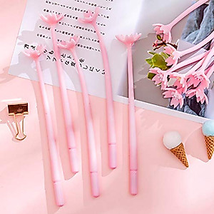 NUOBESTY Flower Ballpoint Gel Pen,Silicone Cherry Blossom Fine Point Black Rollerball Gel Ink Pen for Office School,12pcs