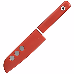 Fuji Cutlery Kent FK-403 Fruit Knife with Saya, Red, 3.9 inches (100 mm), Made in Japan, Stainless Steel Knife, Double-edged, Peeling Fruits, Cutting Fruit