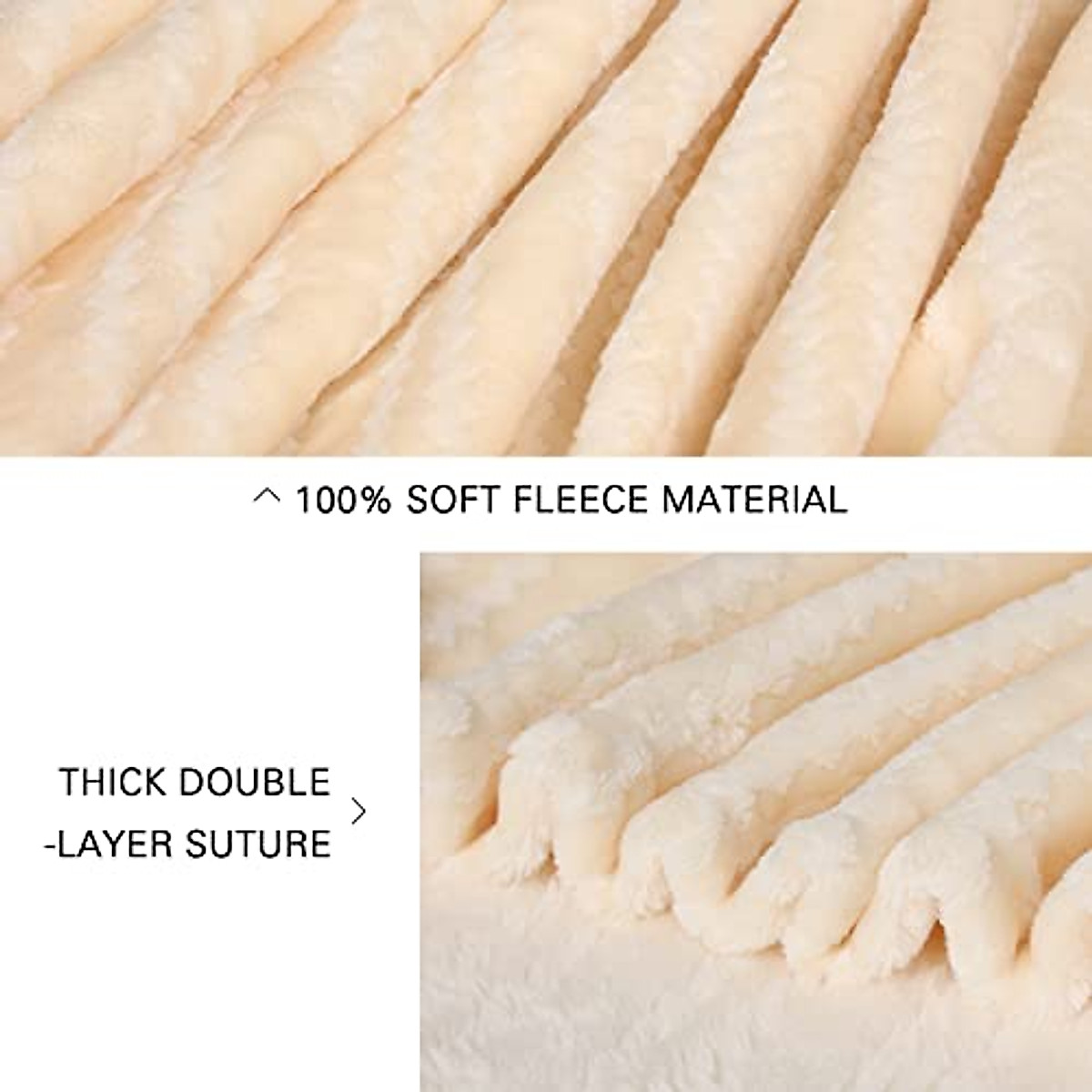 SRIZIAN Fleece Throw Blankets, White Flannel Throw Blankets, 50" x60” Washable Lightweight Bedding Flannel Blanket for Couch Sofa Bed Office, White Throw Fleece Blankets for All Season