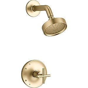 Purist Rite-Temp Shower Trim With Cross Handle And 1.75 Gpm Showerhead