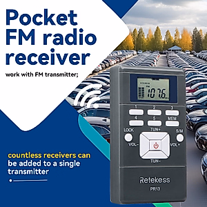 Retekess Wireless Microphone Headset System with 1 TR503 Transmitter and 5 PR13 FM Radio Receiver, Fm Listening System for Church,Training,School(Case of 1 Transmitter 5 Receivers)