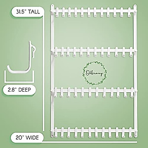 Ollirovey Metal 60 Hook 3ft Tall Headband Display and Headband Organizer for Girls Hair Bows Holds up to 240 Hair Accessories 4 per Hook - Hooks Adjustable - Wall Mounted