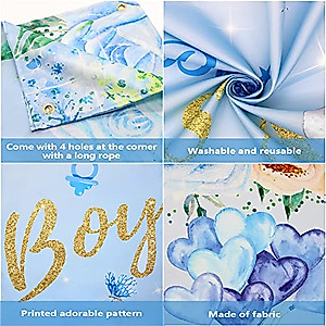 Boy Baby Shower Backdrop Decorations Elephant Baby Shower Party Banner It's a Boy Baby Shower Banner Blue Baby Elephant Baby Shower Background Decorations for Boy Baby Shower Birthday