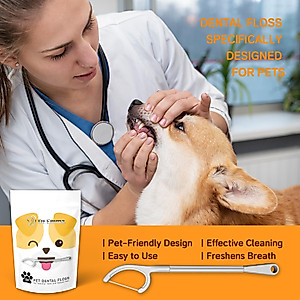 Dr. Emma Dog Tooth Brush Picks Pet Dental Floss for Teeth Cleaning Plaque Remover for Teeth Dental Care for Small to Large Dogs, Cats