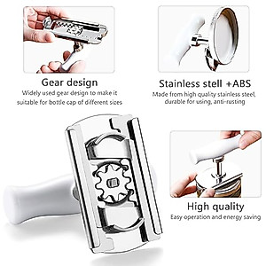 Jar Opener, Caliamary Jar Lid Opener for Seniors with arthritis, Adjustable Stainless Steel Lids Off Easy Jar Opener for 0.98-3.93inch Bottle Can (White)