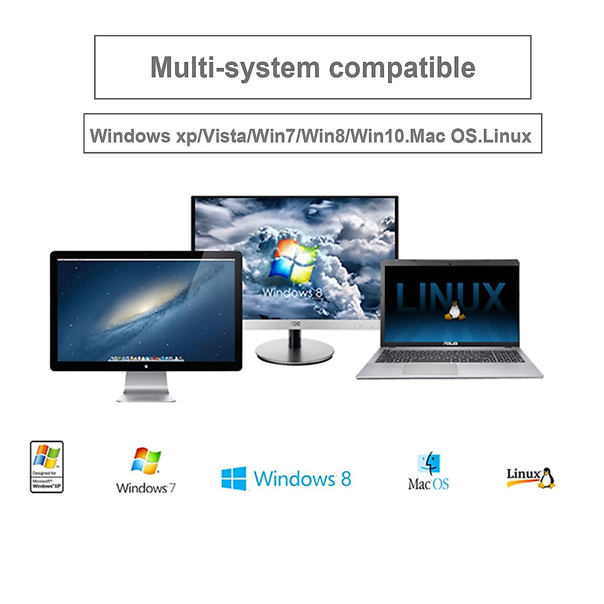 Apoi 4-Port USB 2.0 Hub with for iMac, MacBook, MacBook Pro, MacBook Air, Mac Mini, Chromebook, Surface Pro, Surface Book, PC- White