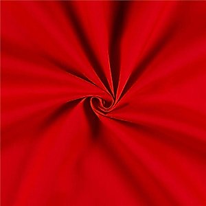 60" Poly Cotton Broadcloth Red, Fabric by the Yard