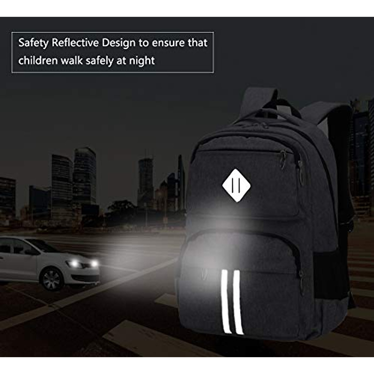 HOPYOCK-Kids Backpacks for Boys and Girls,Multi-Pocket Elementary and Middle School Backpack with Reflective Design,School Bags Fit for 6-16 Years Old