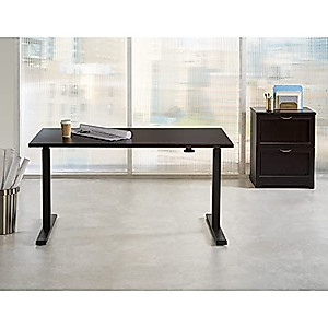 Realspace® Magellan Pneumatic Height-Adjustable Standing Desk, 60"W, Espresso
