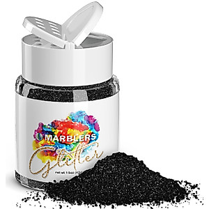 MARBLERS Twinkle Glitter [Black Knight] 1.5oz (42g) | Fine | Non-Toxic, Vegan, Cruelty-Free | Face, Body, Eyeshadow, Hair, Festival, Party Makeup | Nail Art, Polish | Resin, Tumbler, Slime, Craft