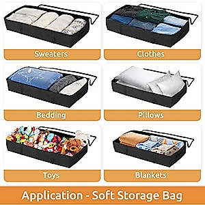 YOUDENOVA Large Under Bed Storage Bags with Lids, Clear Window Underbed Storage Container with Handles and Zippers, Shoe Storage Organizer Under Bed, Couch, Crib