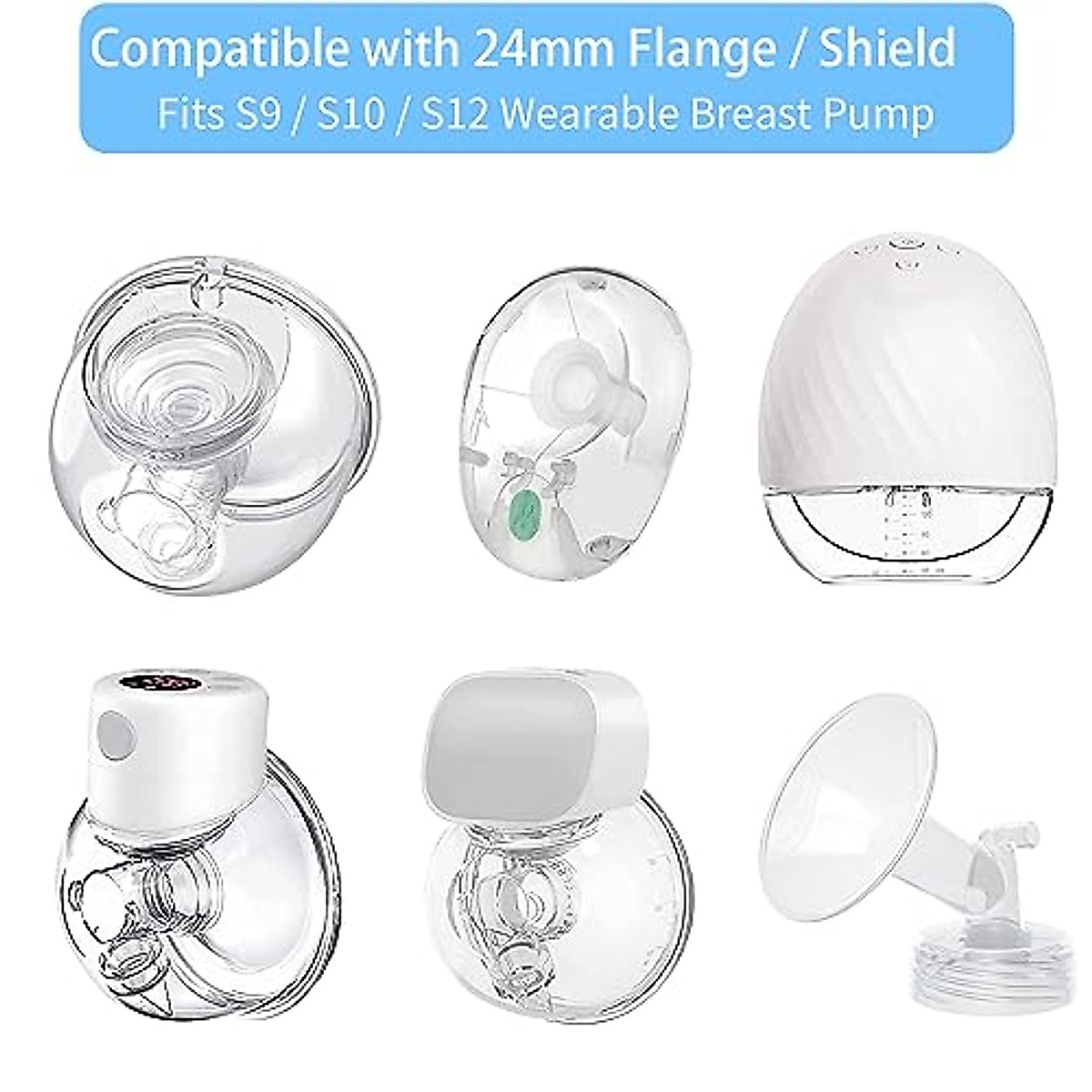 10pc Flange Inserts 13/15/17/19/21 mm,Compatible with S9/S9 Pro /S10/S12 Wearable Breast Pump,Breast Pump Flange Insert,Silicone Flange Insert,Nipple Flange Insert, Pump Flange Insert