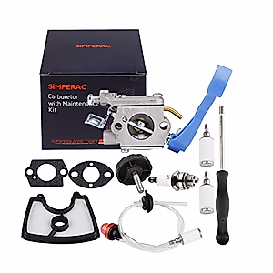 SIMPERAC 125BV Carburetor for Husqvarna Leaf Blower 125B 125BVX 125BX Carburetor 590460102 Replace for Zama C1Q-W37 with 545112101 Air Filter Fuel Line Kit