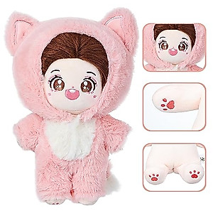 DONTNO 9 Inches Baby Doll Soft Plush Dolls Toy,Plush Pillow Stuffed Dolls Toy Birthday Gifts for Girls Kids(Pink)
