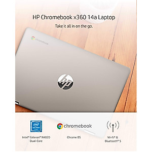 HP Chromebook x360 14a Laptop - Dual Core Intel Celeron N4020 - 4 GB RAM - 32 GB eMMC Storage - 14-inch HD Touchscreen - Google Chrome OS - Lightweight and Long Battery Life (14a-ca0010nr, 2020)