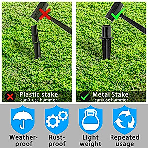 6 Pack Metal Stake Solar Lights Replacement Spike - Outdoor Ground Stakes for Garden Lights Landscape Yard Pathway Lamps Pole, 0.78 * 5.3 Inch