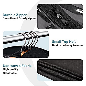 Clear Garment Bags Suit Bag:5 Pack 40 inch Closet Storage Hanging Clothes Business Non Woven Suit Cover Travel Dress Bag For Coats,Uniforms,Sweaters, Jackets