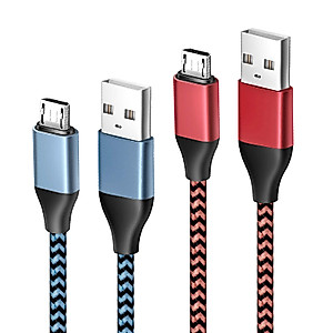 Cable 2Pack 10ft Extra for PS4 Controller Charger Durable Nylon Braided Micro USB Fast Charging Cord Compatible with Playstation 4,Xbox One S/X Controller,Samsung Galaxy S7 S6,J7 J3 Note 5 4 and More