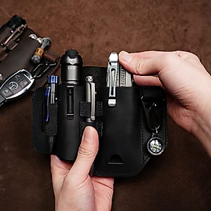 VIPERADE PJ35 Multitool Sheath for Belt, Leather EDC Pocket Organizer for Men, EDC Leather Sheath, EDC Belt Organizer