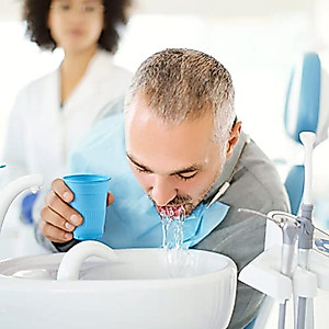 JMU 50Pcs Small Plastic Dental Cups 5 oz Blue Plastic Cups Disposable Drinking Cups, Rinse Cups, Bathroom Cups, Party Cups