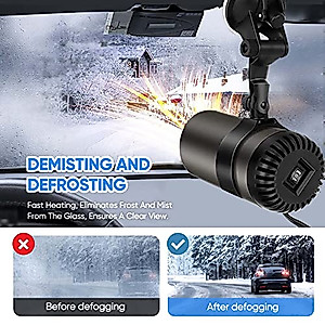 Car Heater - Portable Windshield Defogger and Defroster - 12 V 12.5A Auto Fast Heating Cooling Fan - Safe Efficient Fast - for Easy Defrost and Demist Removal