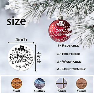 Christmas Stencils for Painting on Wood Small Cookie Christmas Tree Ornaments Mini Reusable Christmas Stencils for Kids Crafts Supplies Glass Home Party Decorations Supplies (24 Christmas 4inround)