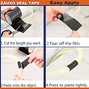 ZAUXO 4inX10ft Rubberized Seal Patch Tape - Waterproof Tape Seal and Patch Leaks for Home RV Roof Plumbing and Pool Repairs, Underwater, Indoor Outdoor
