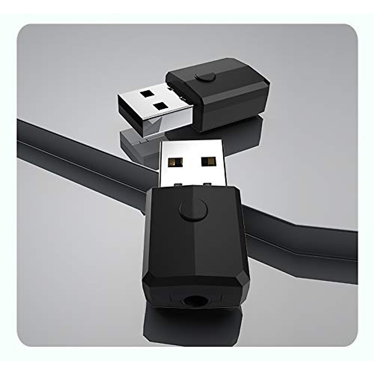 Isobel USB Bluetooth 5.0 Transmitter Receiver, 4-in-1 Mini Wireless Audio Adapter, 3.5mm Bluetooth AUX Adapter for TV PC Headphones Speakers Car/Home Stereo System, USB Power Supply