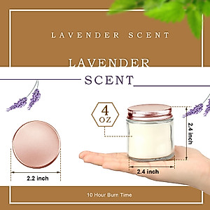 Jutom 48 Pack Mini Mason Jar Candles 4 oz Small Lavender Scented Wax Candles Bulk for Wedding Valentine Baby Shower Party Favors Aromatherapy Candles for Home Meditation(Rose Gold Lid)