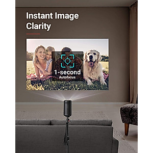 Anker NEBULA Capsule Max, Pint-Sized Wi-Fi Mini Projector, 200 ANSI Lumen Portable Projector, Native 720p HD, 8W Speaker, Movie Projector, 100 Inch Picture, 4Hr Video Playtime, Home Theater