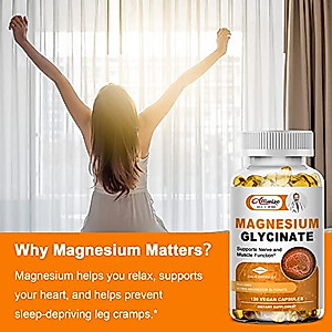 Magnesium Supplement Softgels, Easy Absorption Magnesium Glycinate 400mg with Vitamin B6,D3, High Bioavailability Magnesium for Sleep & Calm Support, Nervous, Muscle & Bone Health