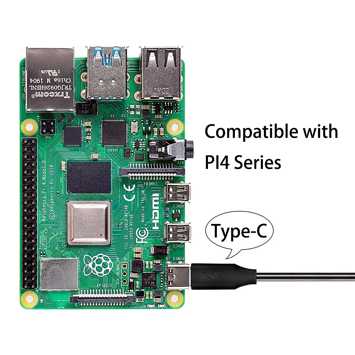 5V 3A Raspberry Pi Power Supply with On/Off Switch