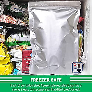 30pcs Mylar Bags for Food Storage - Extra Thick 14 Mil - 1 Gallon Ziplock Resealable Mylar Bags - Bolsas Mylar con absorbentes - Mylar Bag 1 Gallon