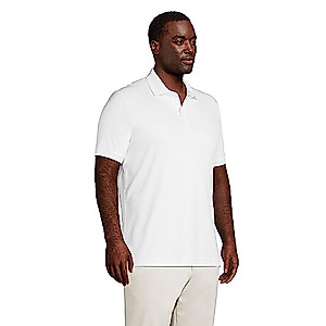 Lands' End Mens Short Sleeve Supima Polo White Regular X-Large