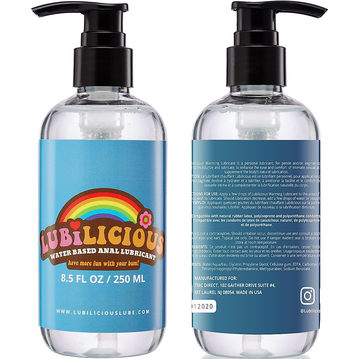 Lubilicious Water Base Lube 8.5 oz – Long-Lasting Water Based Lubricant with Pump Top – Discreet Personal Lubricant for Privacy – Smooth, Non-Sticky Water Based Lube for All Needs