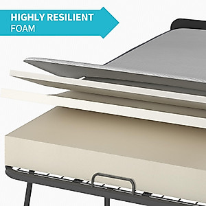 CECER Twin Size Rollaway Bed with 5 Inch Foam Mattress, 75" x 46" Folding Bed, Space-Saving Guest Bed with Headboard, Portable Foldable Bed for Adults with Sturdy Metal Frame and Dust Cover