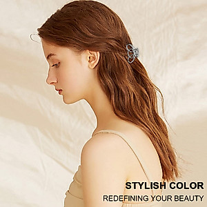 Hair Clips for Women and Girls - 2 Inch Medium Metal Claw Clips for Thin to Thick Hair, Non-Slip Strong Clamps (Black, Silver, Gold, Rose Gold)