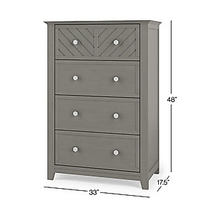 Child Craft Atwood Crib, Dresser and Chest Nursery Set, 3-Piece, Includes 3-in-1 Convertible Crib, Dresser and Chest, Grows with Your Baby (Lunar Gray)