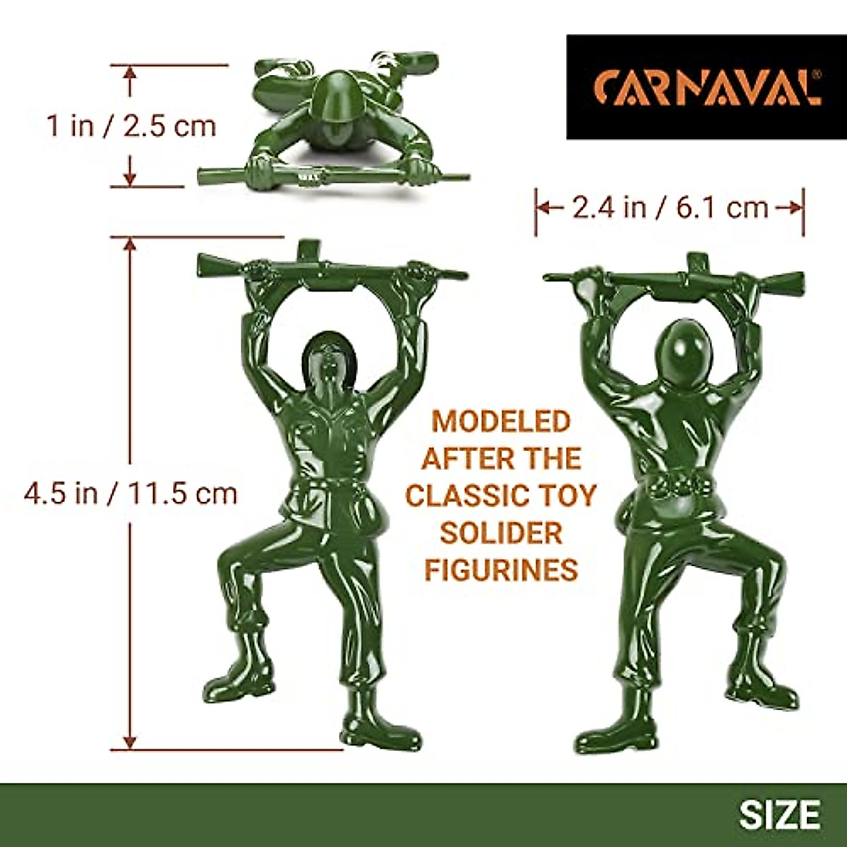CARNAVAL Green Army Man Bottle Opener - Unique Funny Bottle Opener Bartender Compatible As Coke Bottle Opener - Metal Bottle Opener Man - Mini Soldier Bottle Opener - Creative Cool Bottle Opener