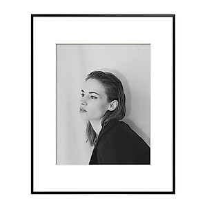 Golden State Art - 16x20 Aluminum Picture Frame - with Mat for 11x14 Photo or Without Mat for 16 x 20 Poster - Real Glass Cover - Simple and Elegant Decor for Wall Mounting - 1 Pack - Black