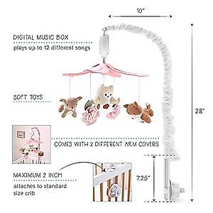 The Peanutshell Woodland Musical Crib Mobile for Girls