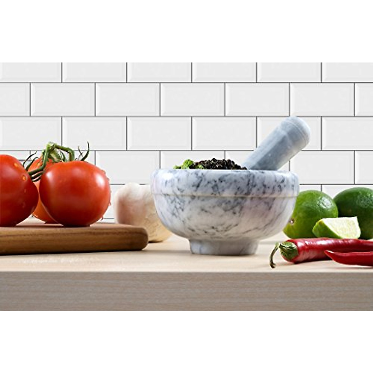 Sagler mortar and pestle set Marble Grey 3.75 inches diameter