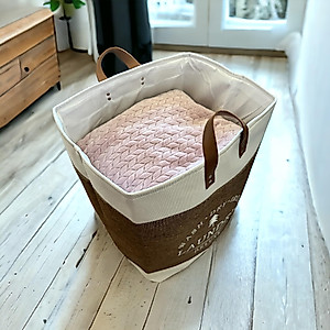 ARIASFAMILY Laundry Basket Large, Foldable Laundry Hamper, Dirty Clothes Basket, Decorative Storage Basket, Hampers bedroom aesthetic, Laundry basket organizer. Deluxe Laundry Hamper., Brown